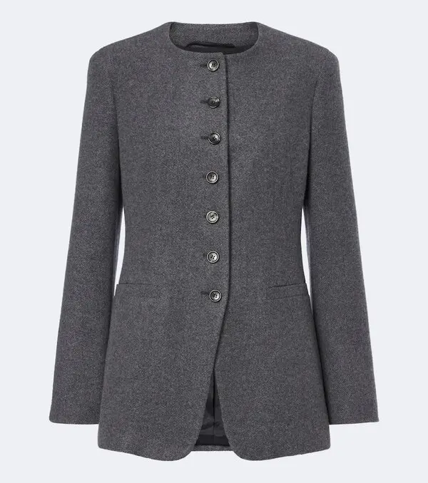 Max Mara Cashmere Bouclé Jacket - Grey