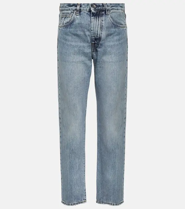 TOTEME Twisted Seam Mid-rise Straight Jeans In Worn - Blue