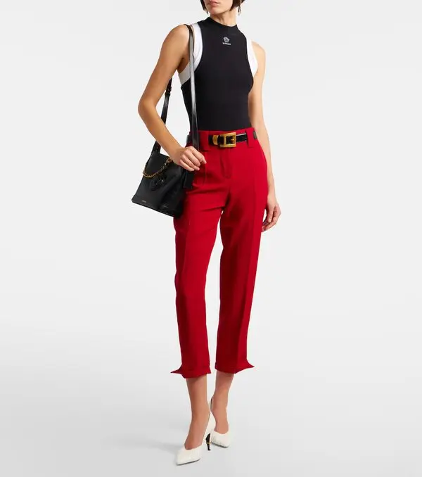 Versace Virgin Wool Slim Fit Trousers