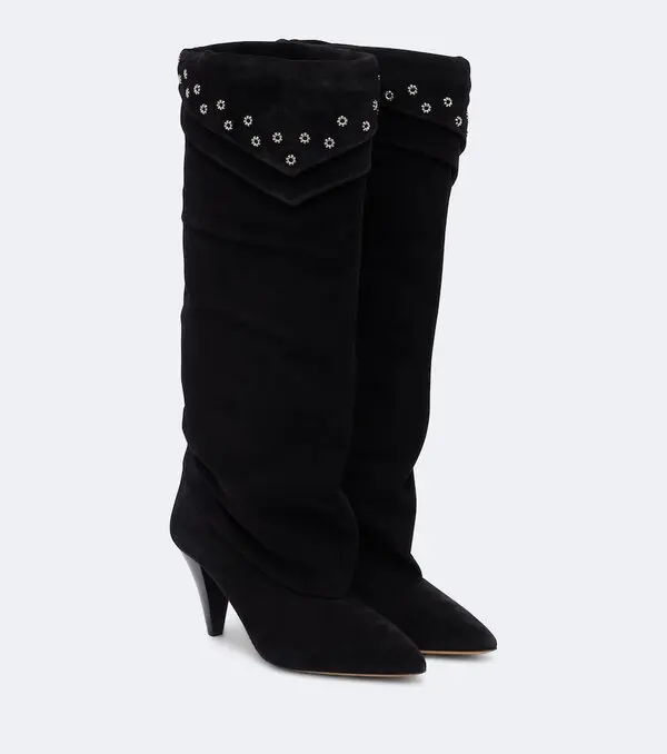Isabel Marant Étoile Embellished Suede Knee-high Boots