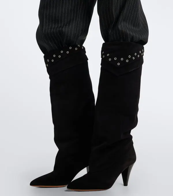 Isabel Marant Étoile Embellished Suede Knee-high Boots