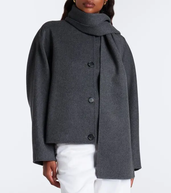 Max Mara Scarf-detail Virgin Wool Jacket