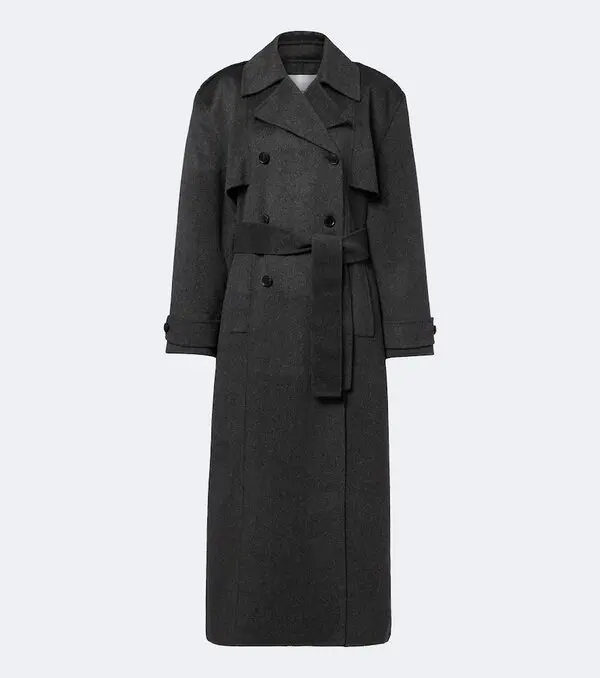 THE FRANKIE SHOP Nikola Belted Wool And Cashmere Coat - Grey