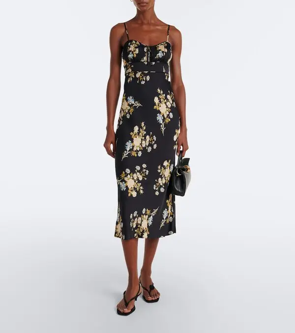 Veronica Beard Kieren Floral Silk-blend Georgette Midi Dress