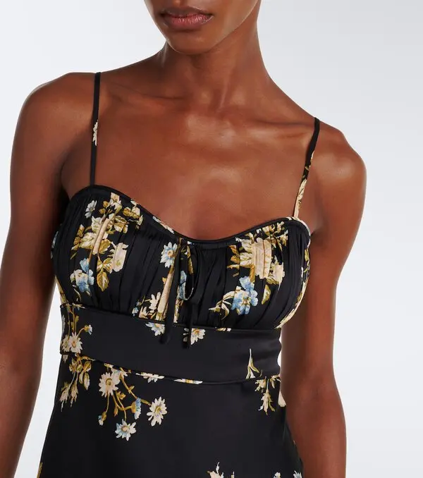 Veronica Beard Kieren Floral Silk-blend Georgette Midi Dress