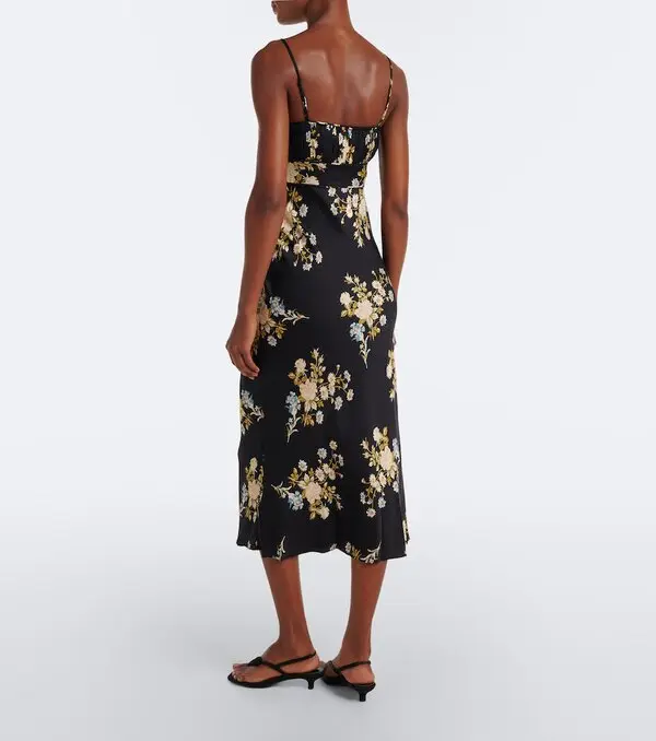 Veronica Beard Kieren Floral Silk-blend Georgette Midi Dress