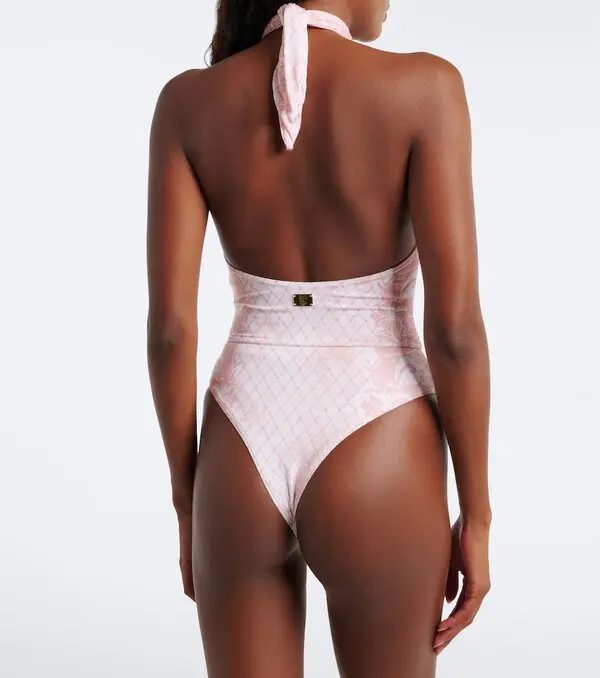 Balmain Halterneck Printed One Piece