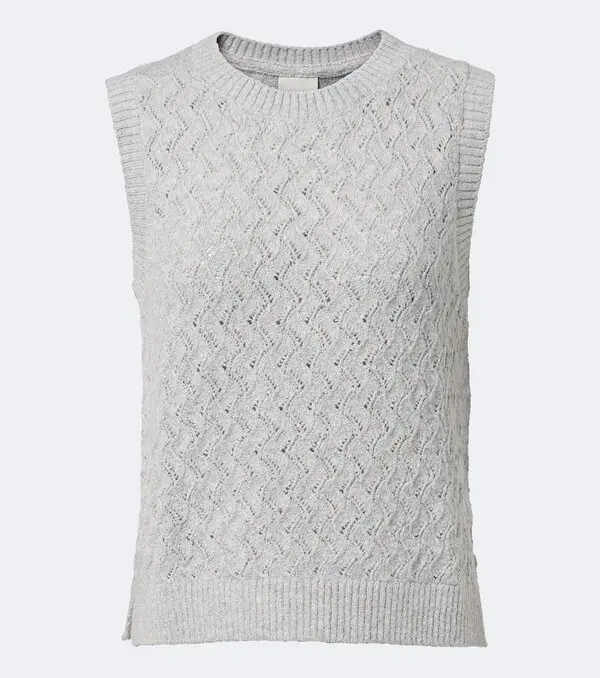 Varley Hazen Pointelle Cotton-blend Sweater Vest