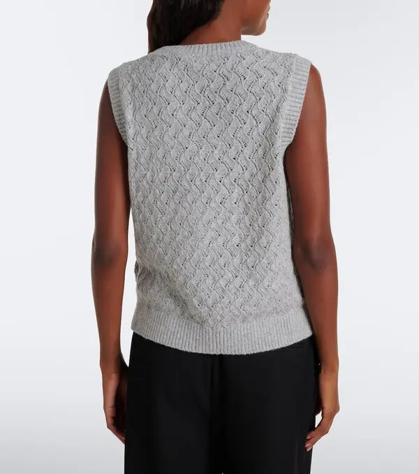 Varley Hazen Pointelle Cotton-blend Sweater Vest