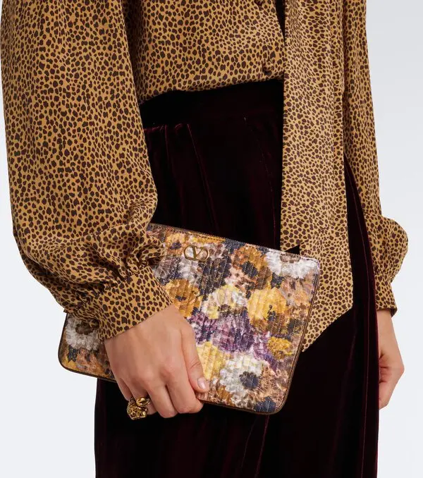 Valentino Garavani Vlogo Small Floral Jacquard Pouch