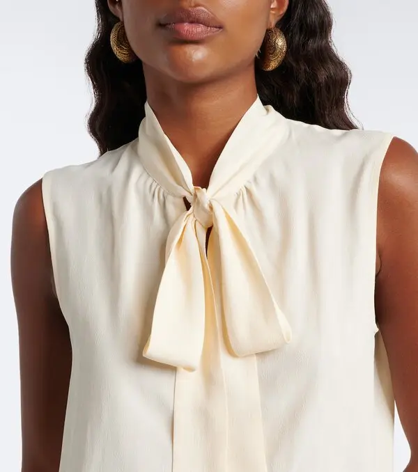 Etro Paisley Jacquard Crêpe De Chine Top - White