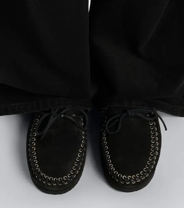Isabel Marant Étoile Fitza Shearling-lined Suede Loafers - Black