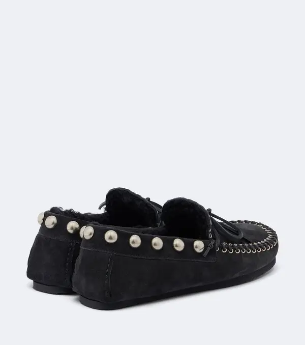 Isabel Marant Étoile Fitza Shearling-lined Suede Loafers - Black