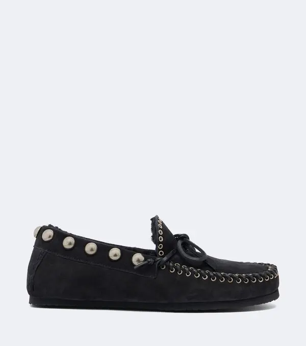 Isabel Marant Étoile Fitza Shearling-lined Suede Loafers - Black