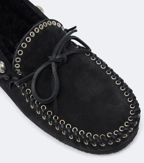 Isabel Marant Étoile Fitza Shearling-lined Suede Loafers - Black