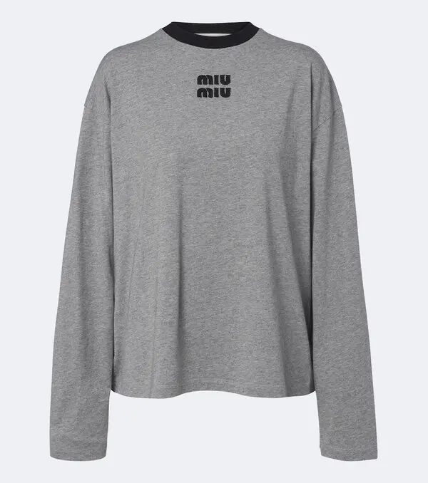 Miu Miu Oversized Cotton Jersey T-shirt