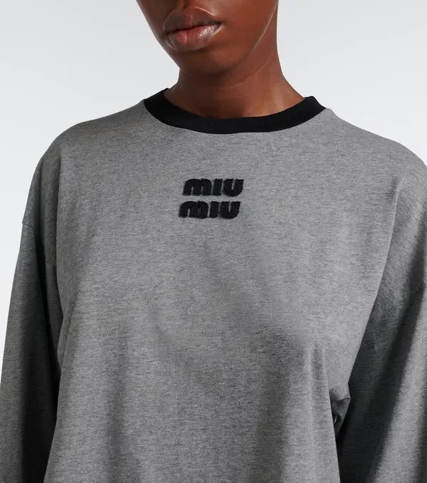 Miu Miu Oversized Cotton Jersey T-shirt