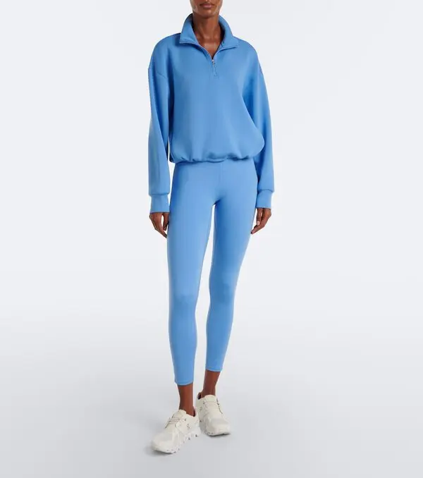 Varley Sian Cropped Jersey Sweatshirt - Blue