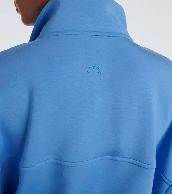 Varley Sian Cropped Jersey Sweatshirt - Blue