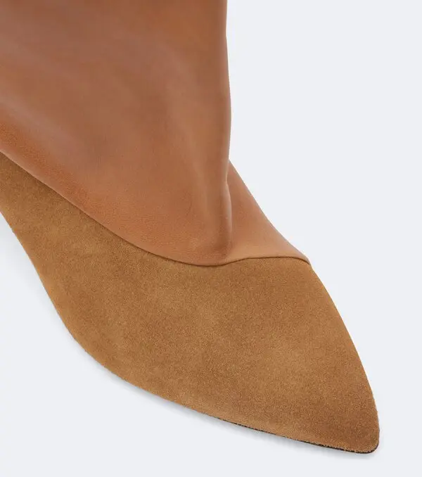 Isabel Marant Étoile Lezra Suede And Leather Knee-high Boots - Brown