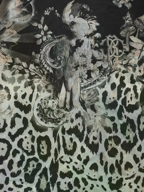 Roberto Cavalli Leopard-print Satin Mini Dress