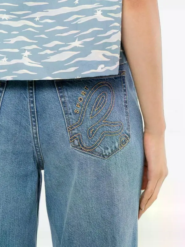 AGNES B. Logo-embroidered Jeans