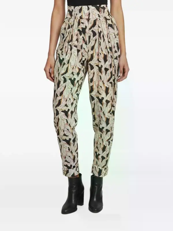 Sonia Rykiel Paris Abstract Print Crepe Trousers