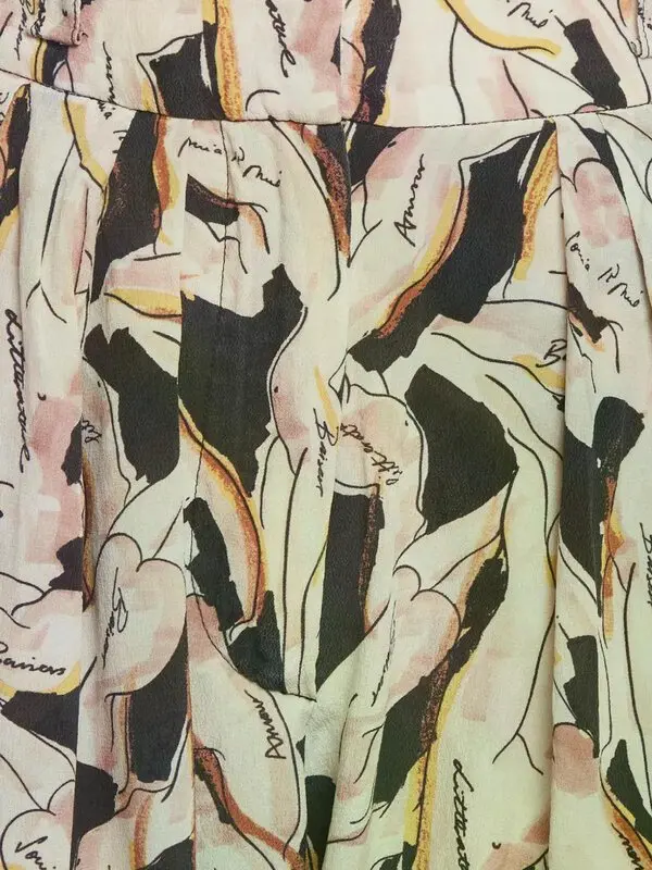 Sonia Rykiel Paris Abstract Print Crepe Trousers