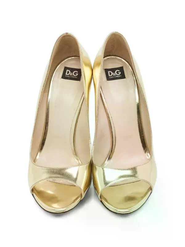 Dolce & Gabbana Metallic Open-toe Pumps