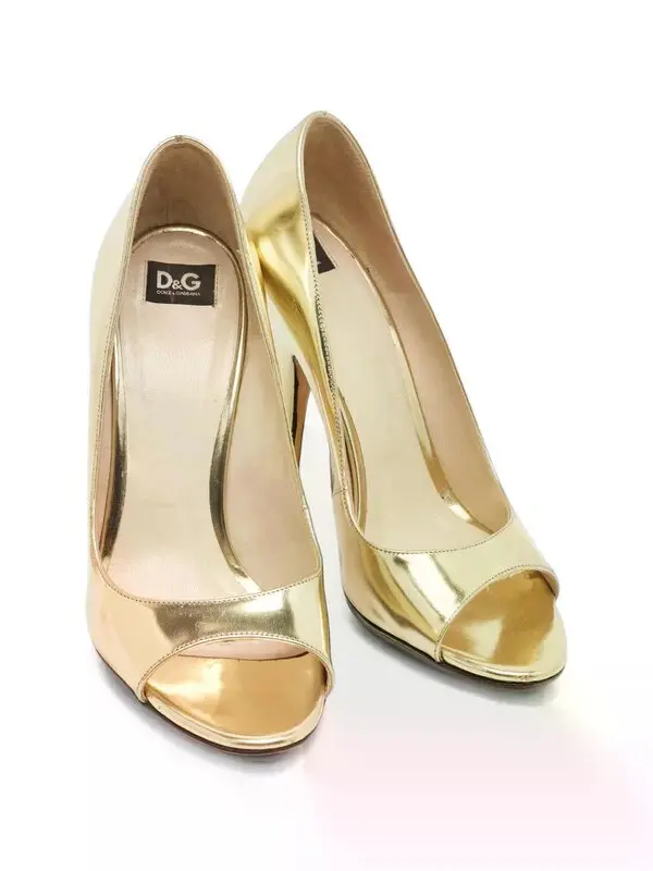 Dolce & Gabbana Metallic Open-toe Pumps