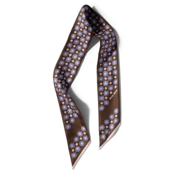 Miu Miu Printed Twill Scarf