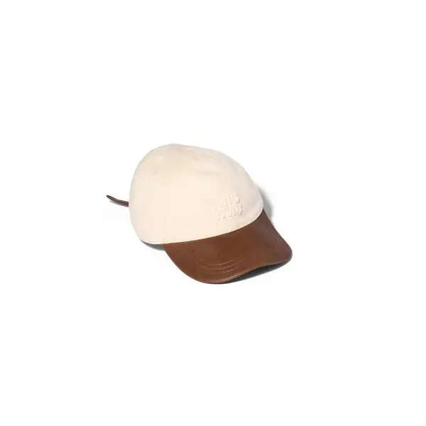 Miu Miu Drill And Nappa Leather Baseball Cap