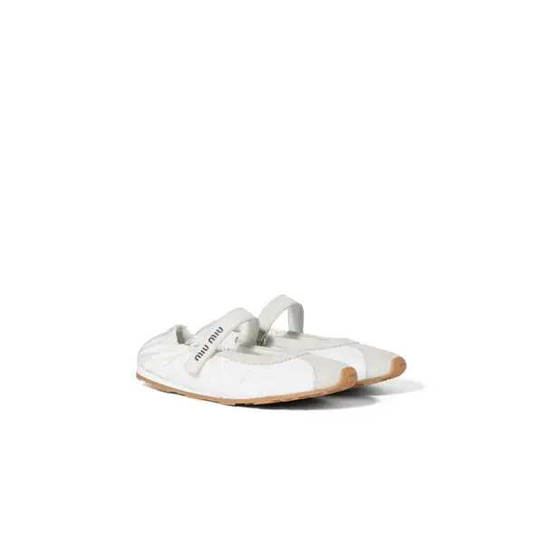 Miu Miu Technical Fabric And Suede Ballerinas