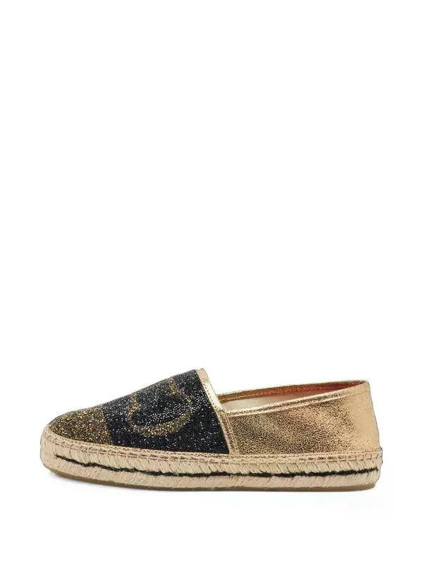 Carolina Herrera Glitter Logo Espadrilles - Gold