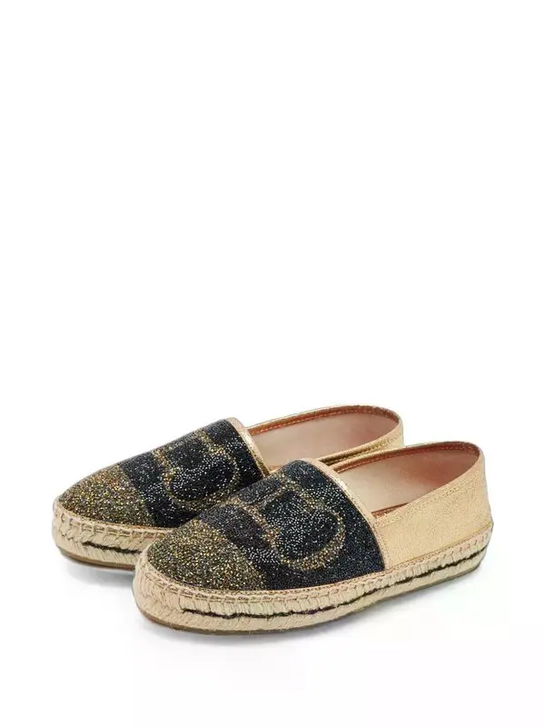Carolina Herrera Glitter Logo Espadrilles