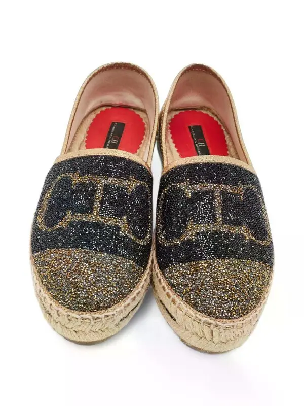Carolina Herrera Glitter Logo Espadrilles
