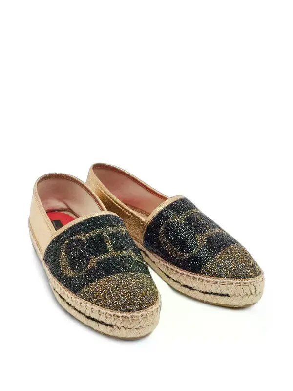 Carolina Herrera Glitter Logo Espadrilles