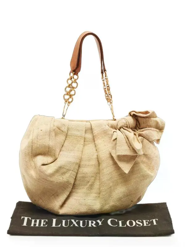 CHRISTIAN LOUBOUTIN Bow Pleated Hobo Bag