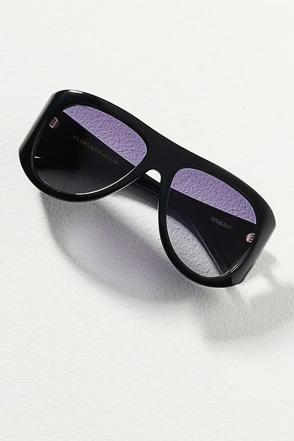 ELEVENTH HOUR Oversized Aviator Sunglasses - Black