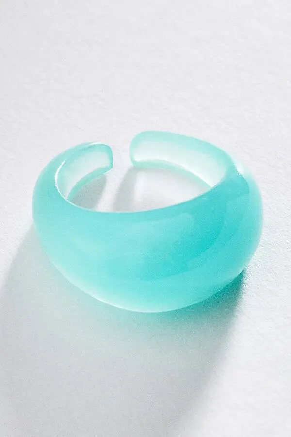 Anthropologie Iridescent Chunky Rg - Turquoise