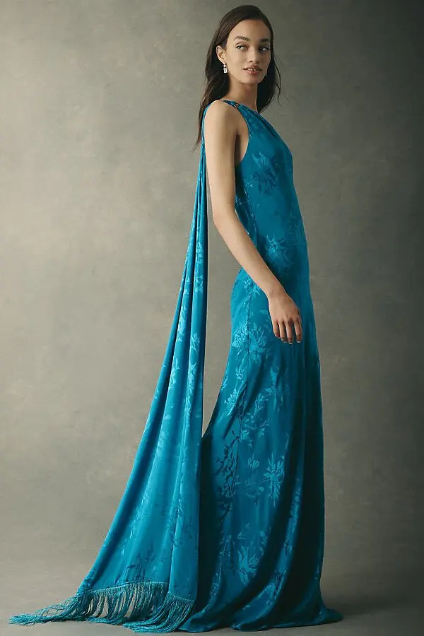 Hemant & Nandita One-shoulder Maxi Dress