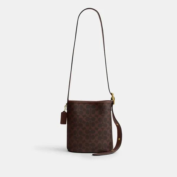 COACH OUTLET Coach Signature Canvas Bleecker Bucket Bag 21