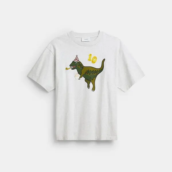 COACH OUTLET Rexy 10th Birthday Relaxed T-shirt In Organic Cotton - Heather Grey