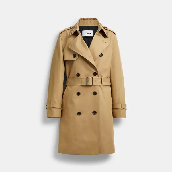 COACH Mid Trench Coat With Signature Collar