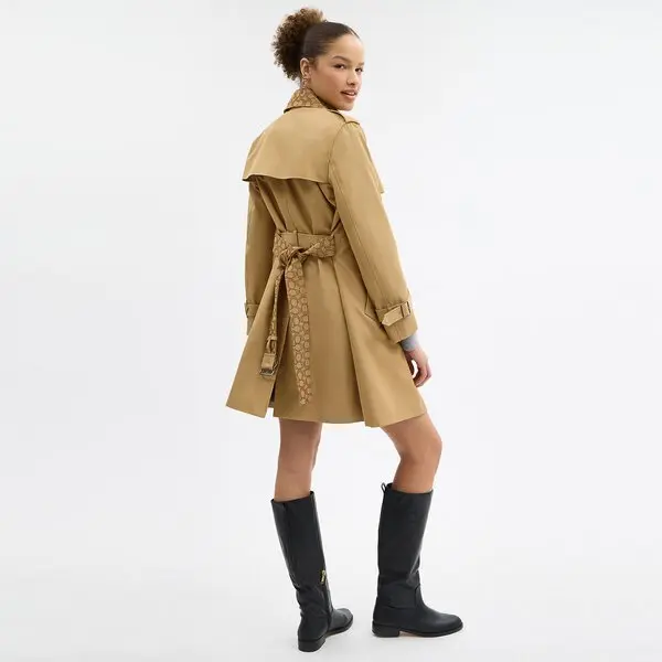 COACH Mid Trench Coat With Signature Collar