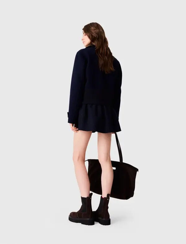 Maje Short Double-faced Jacket With Corduroy Collar