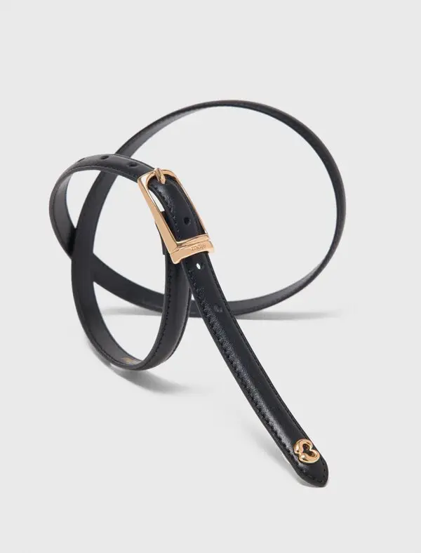 Maje Slim Leather Belt