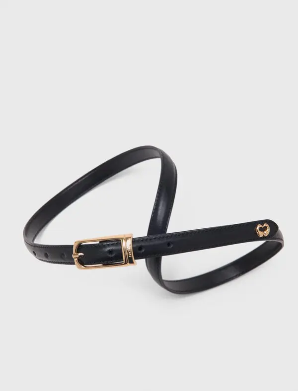 Maje Slim Leather Belt