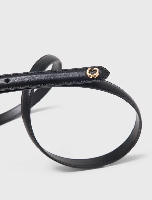 Maje Slim Leather Belt