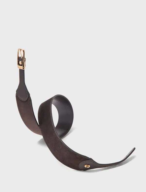 Maje Mixed Suede And Leather Corset Belt